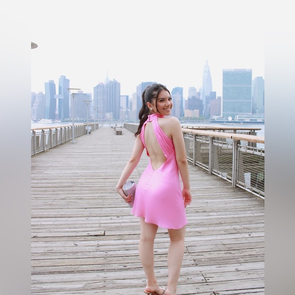 Meshki | Dresses | Claire Pink Open Back Dress From Meshki | Poshmark